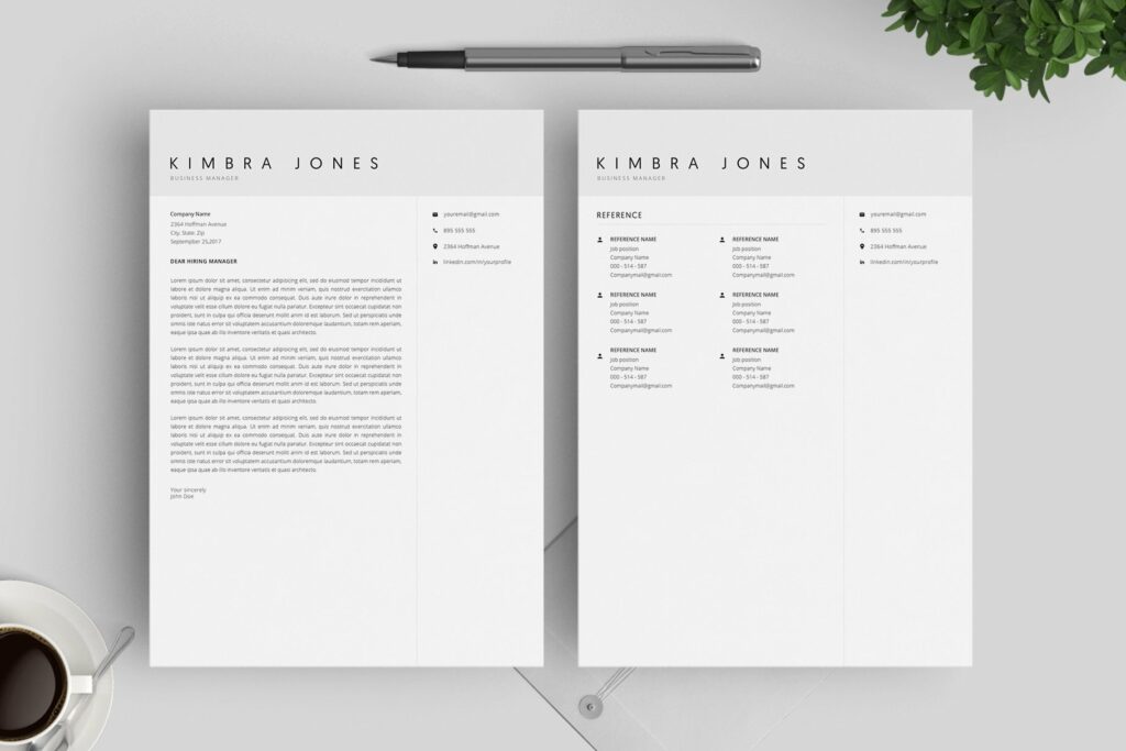 Resume Template / 4 Pages CV – MasterBundles