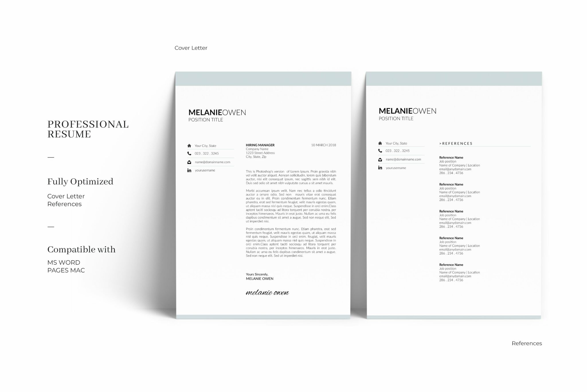 Customizable 5 Page Resume Template – MasterBundles