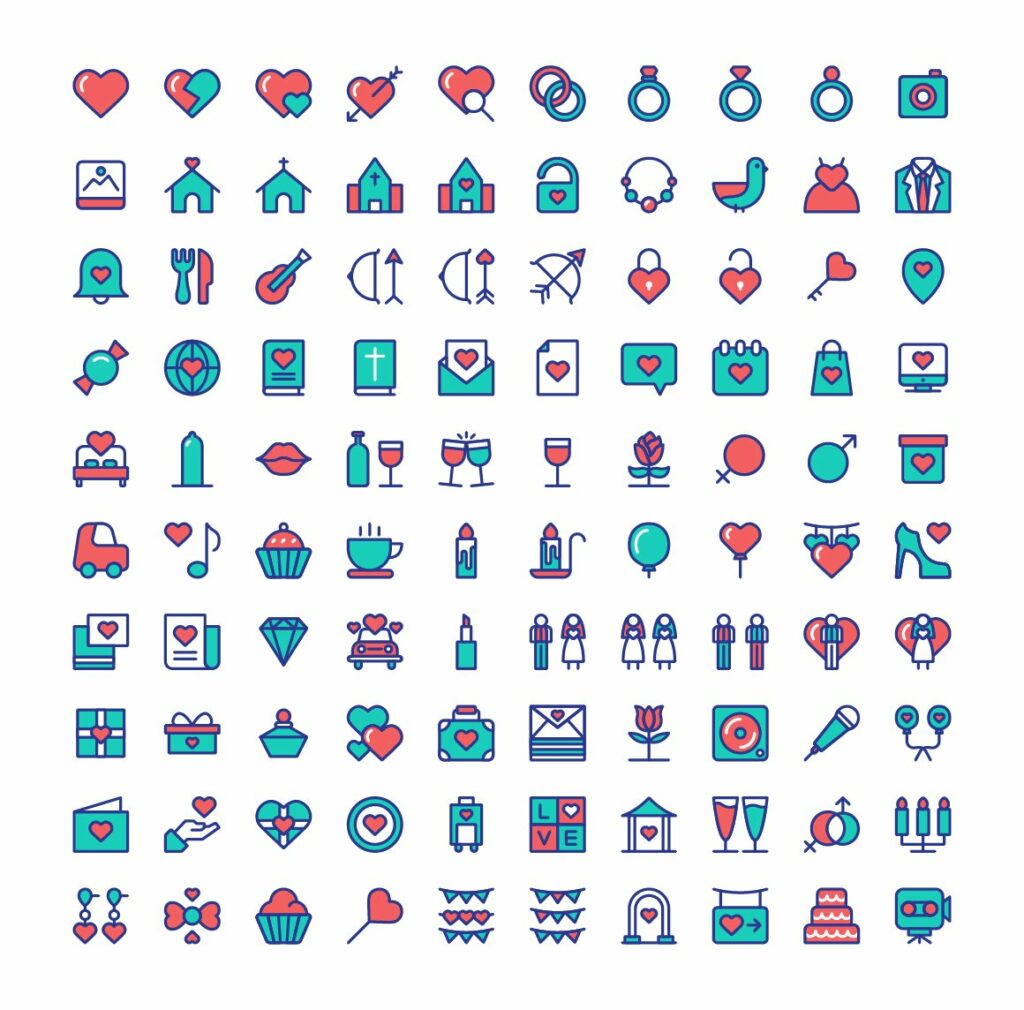 Gloria Wedding Icons – MasterBundles