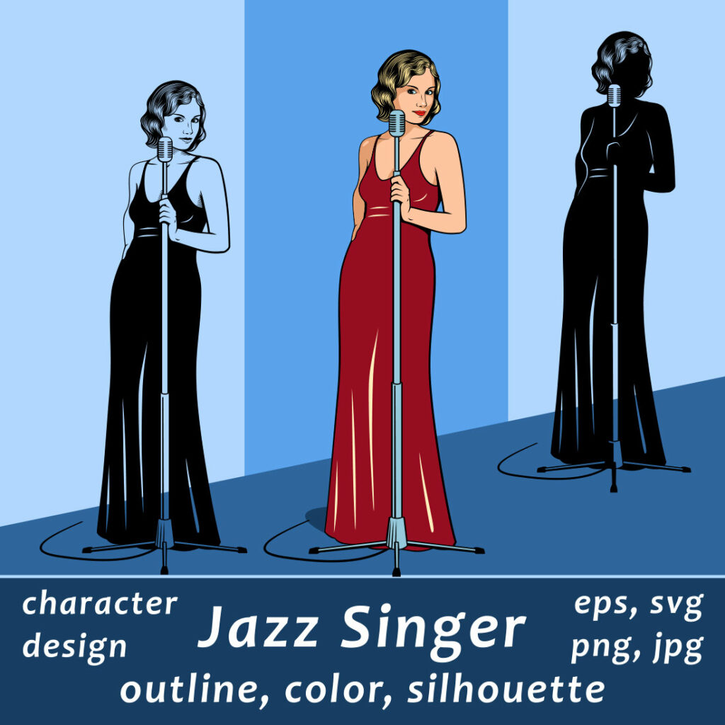 Jazz Singer Girl Character Design - MasterBundles