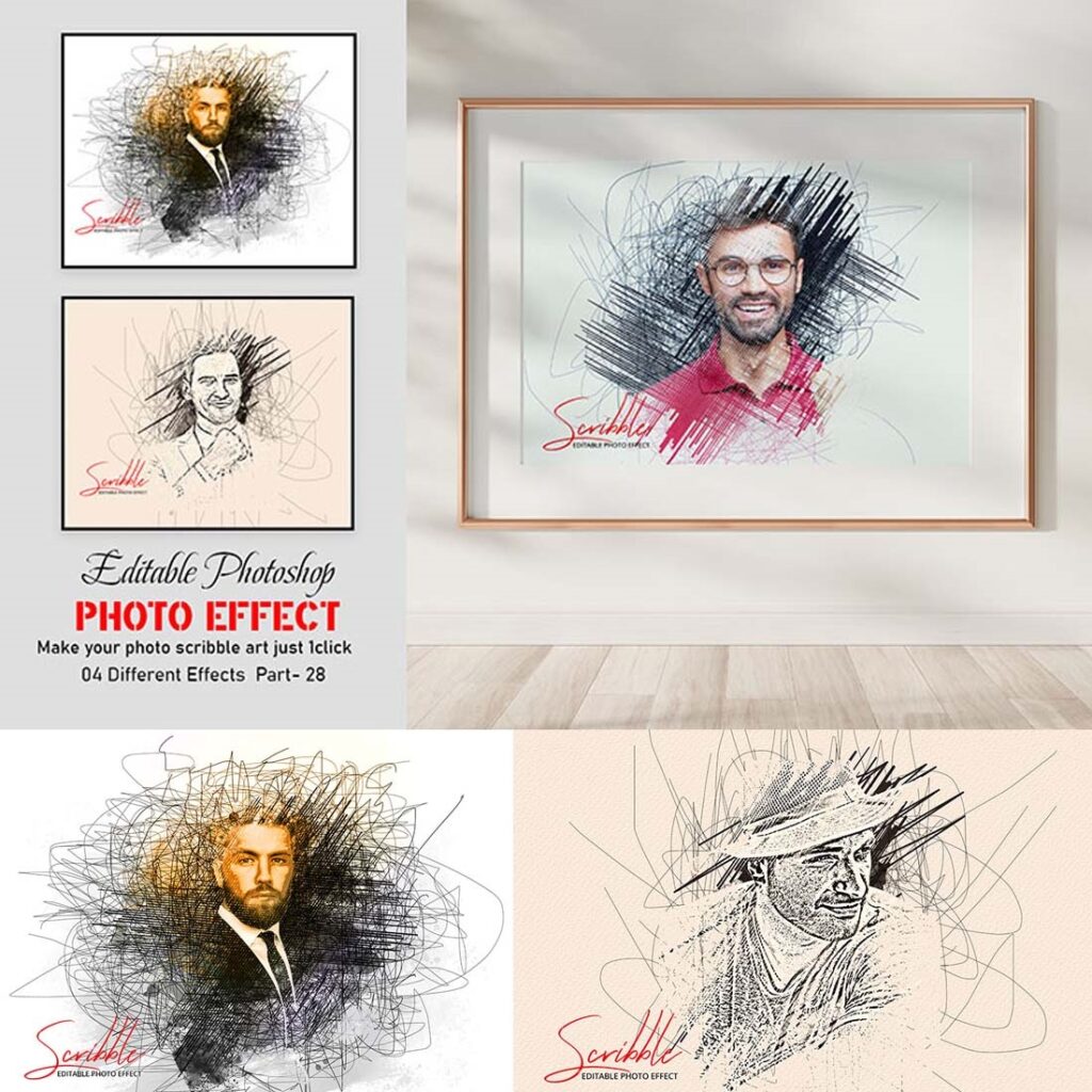 Scribble Art Photoshop Effect - MasterBundles
