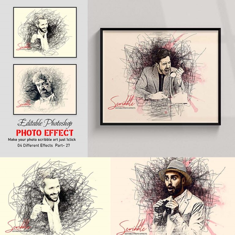 Photoshop Effect Scribble Art - MasterBundles
