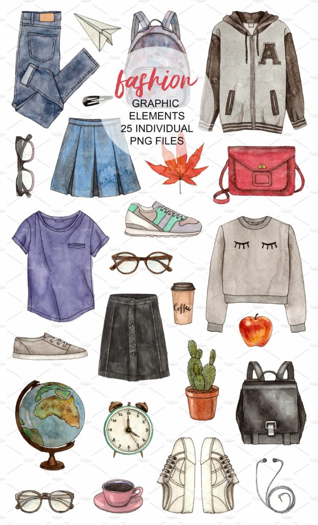 Back to school watercolor clipart – MasterBundles