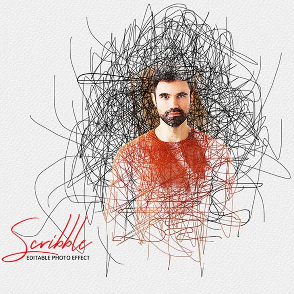 Scribble Photo Effect Art - MasterBundles