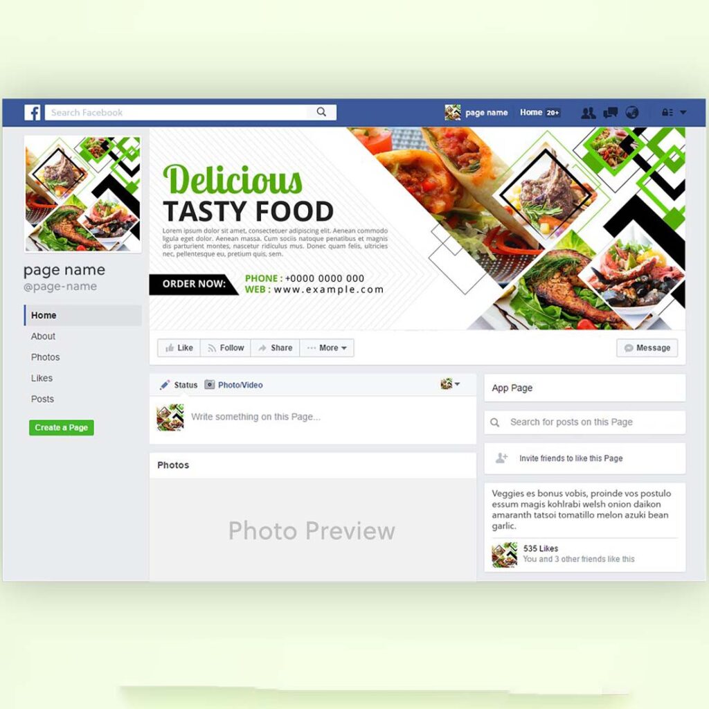 Food Facebook Cover Bundle - MasterBundles