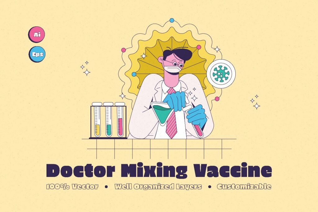 Doctor Mixing Vaccine Illustration – MasterBundles