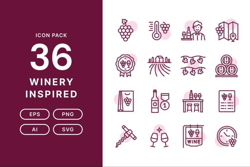 Winery Inspired — Icon Pack – MasterBundles