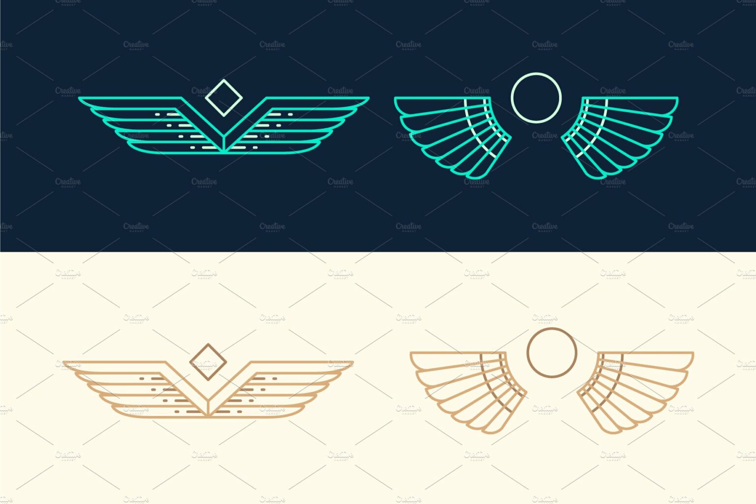 Set of linear style wings logos – MasterBundles