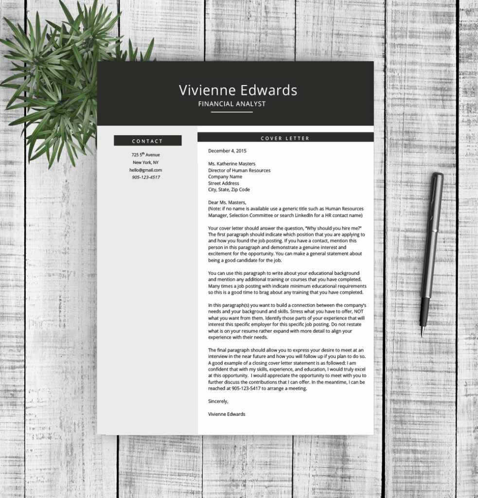 Resume Template "Vivienne" – MasterBundles