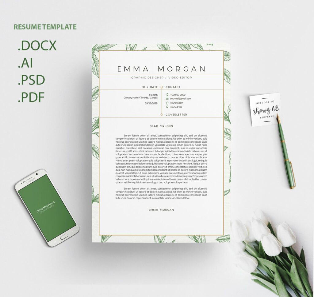 Leafs Resume / CV Template M – MasterBundles