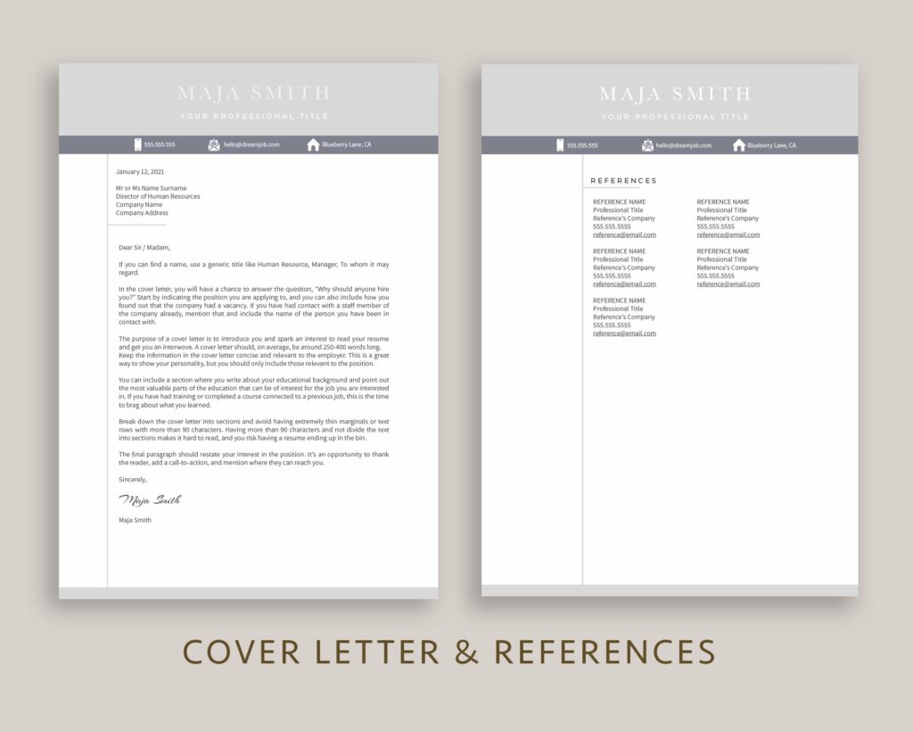 Resume Template Word + Pages – MasterBundles