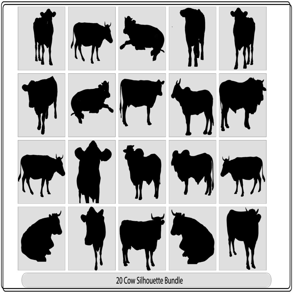 cow Hand drawn vector illustration.Cow silhouette,Cow isolated on white ...