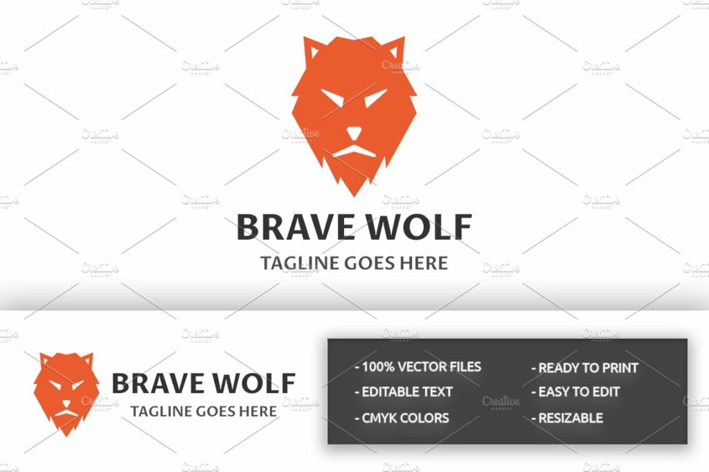 Brave Wolf Logo v.2 – MasterBundles