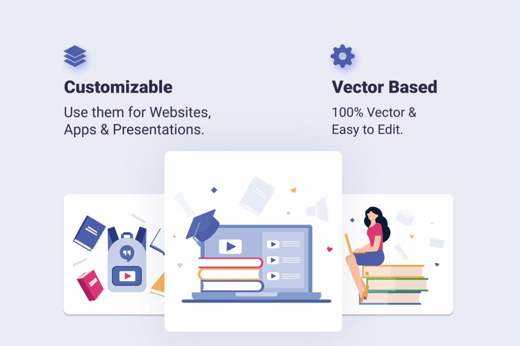 E-learning Illustrations Set – MasterBundles