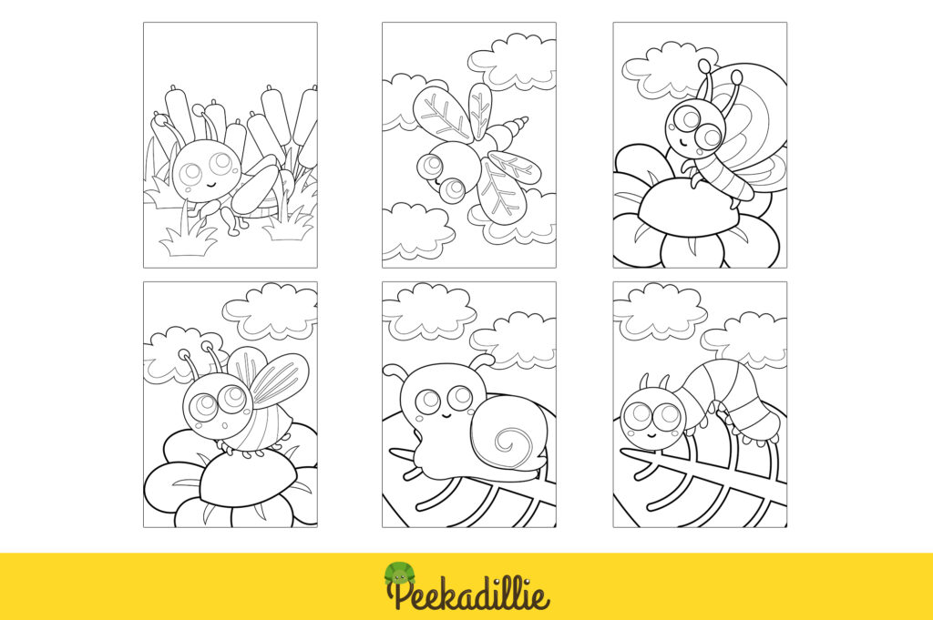 Cute Insects Animals Garden Coloring Pages for Kids and Adult ...