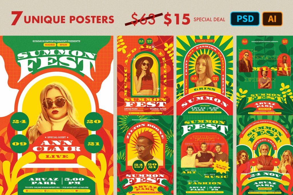 Creative Festival Poster Templates – MasterBundles