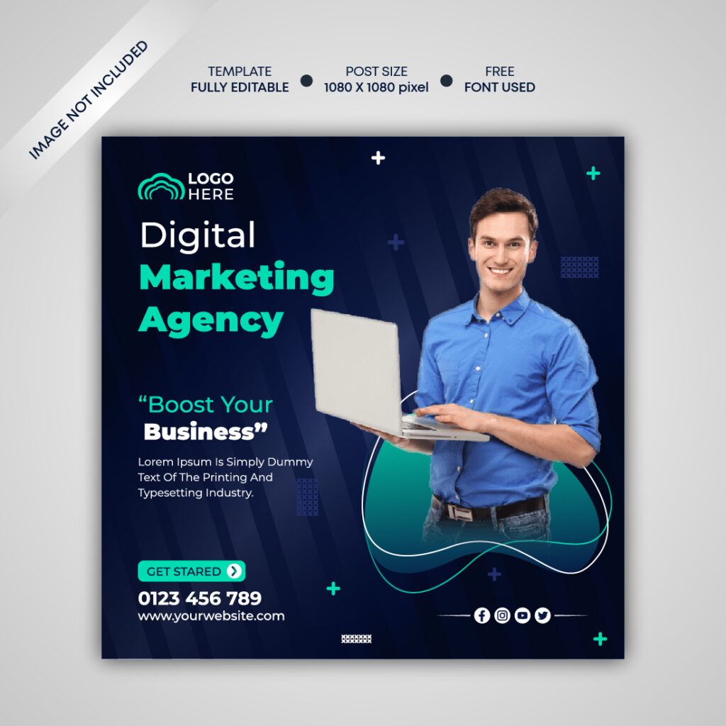 Creative Idea Digital Marketing Agency Social Media Post Template and ...