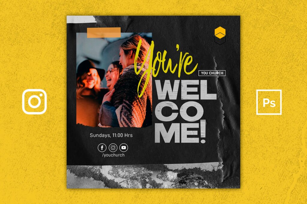 Social Flyer for Church - Welcome – MasterBundles