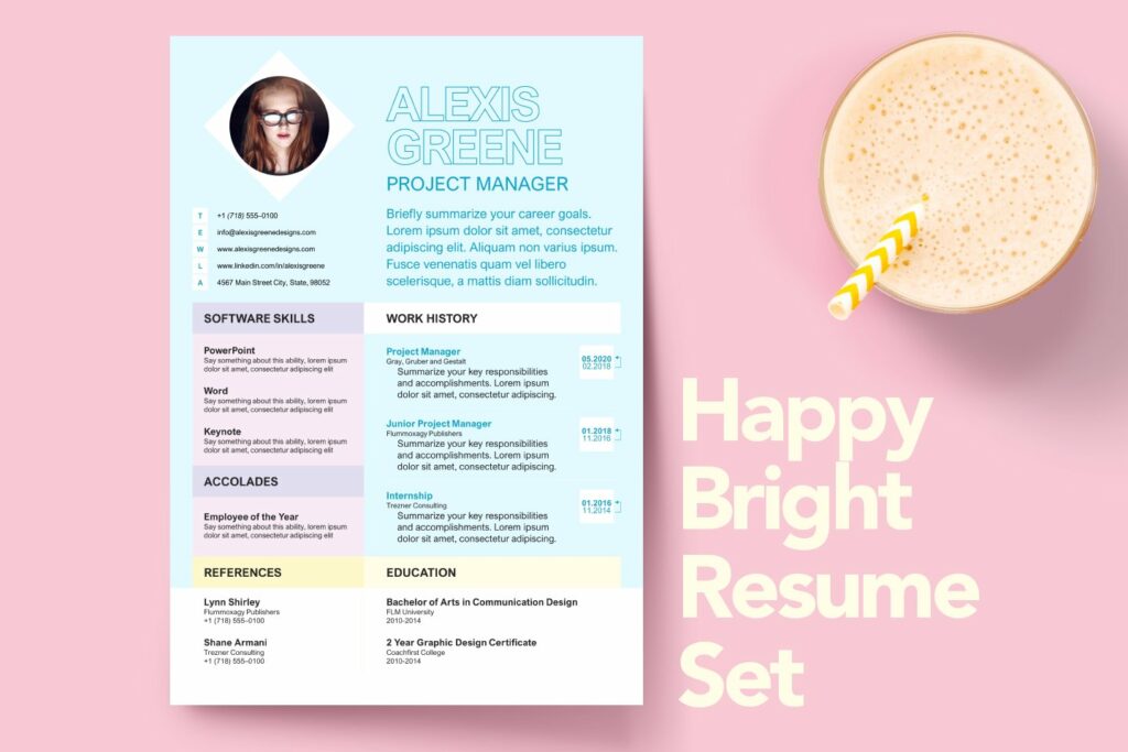 Happy Bright Resume Set – MasterBundles