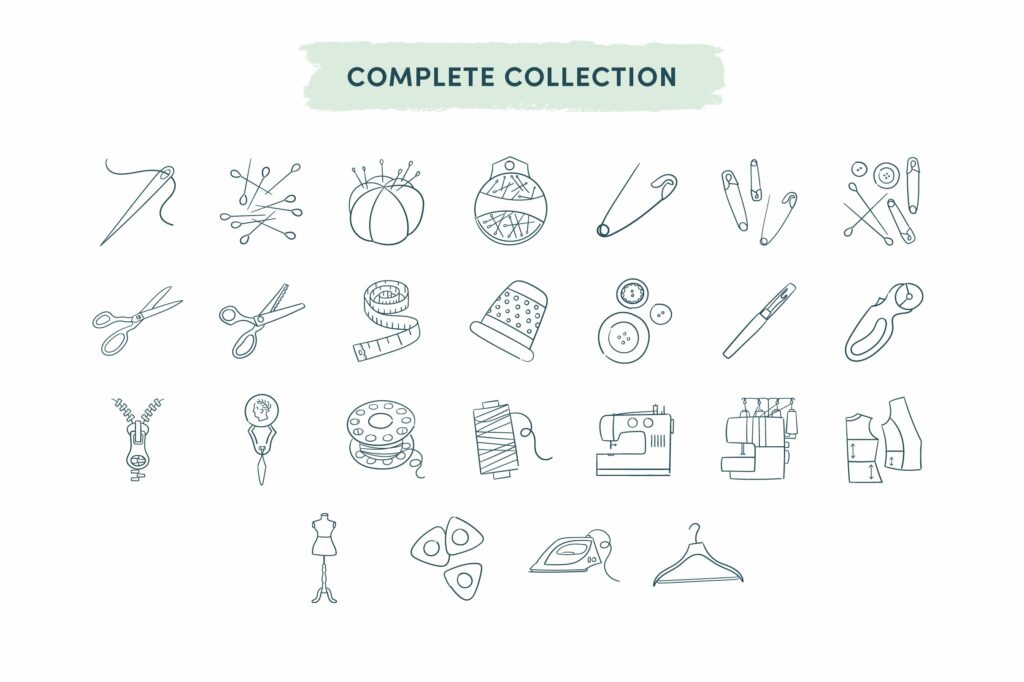 Sewing & Dressmaking Tools Icons – MasterBundles
