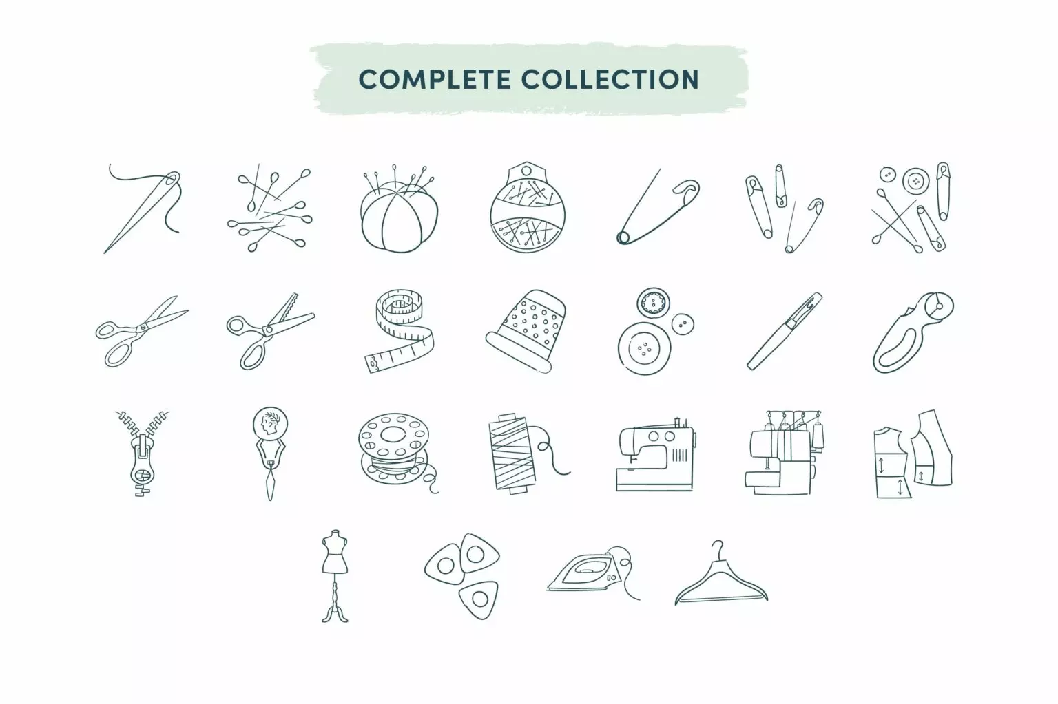 Sewing & Dressmaking Tools Icons – MasterBundles