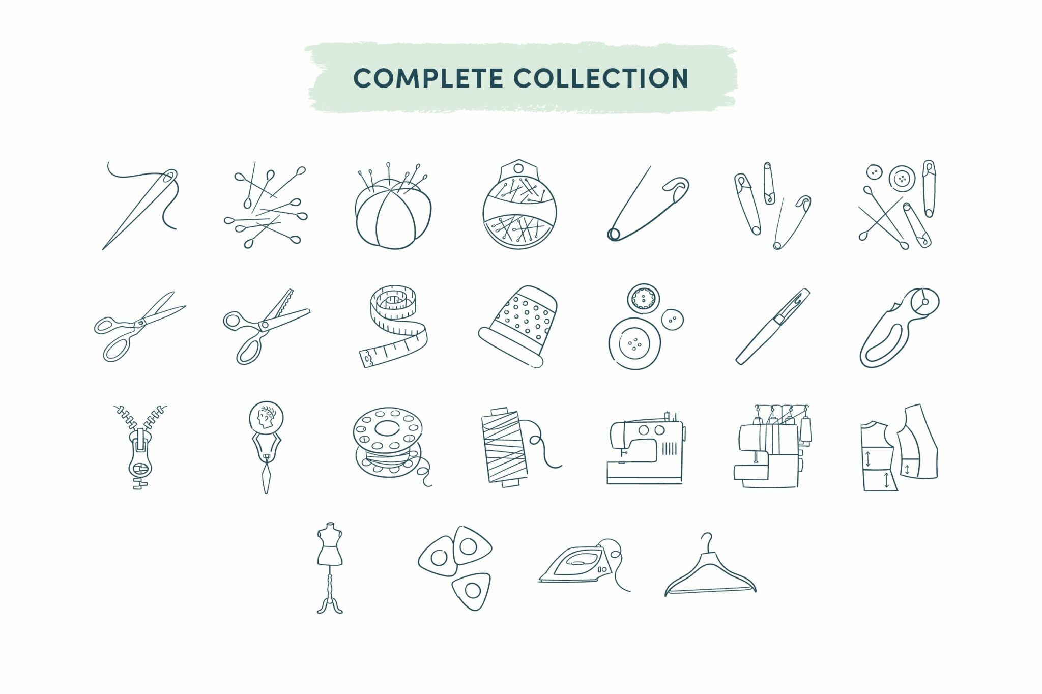 Sewing & Dressmaking Tools Icons – MasterBundles