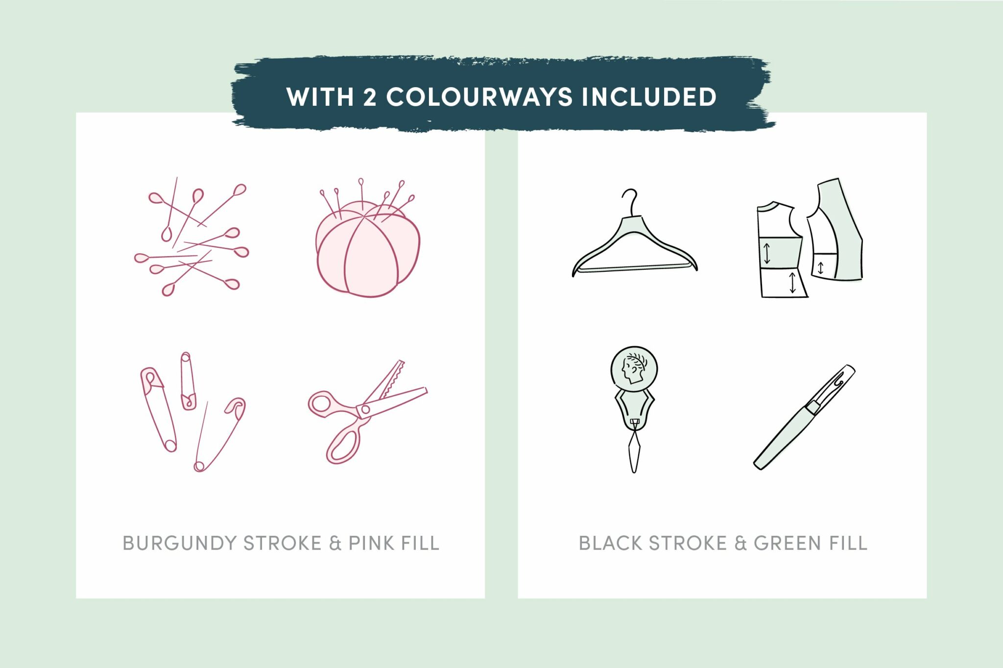 Sewing & Dressmaking Tools Icons – MasterBundles