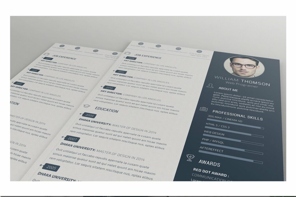 Clean Resume / CV – MasterBundles