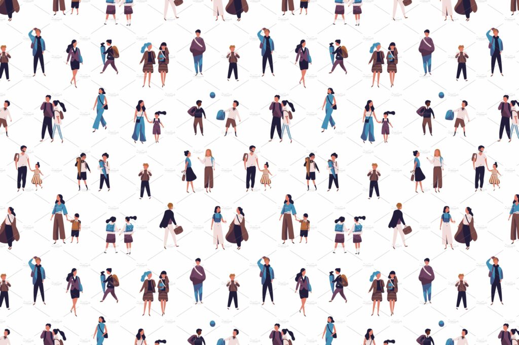 Crowd of pupils and students – MasterBundles