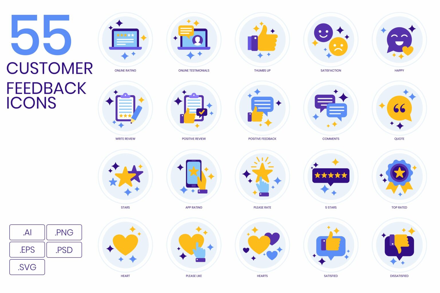 55 Customer Feedback Icons – MasterBundles