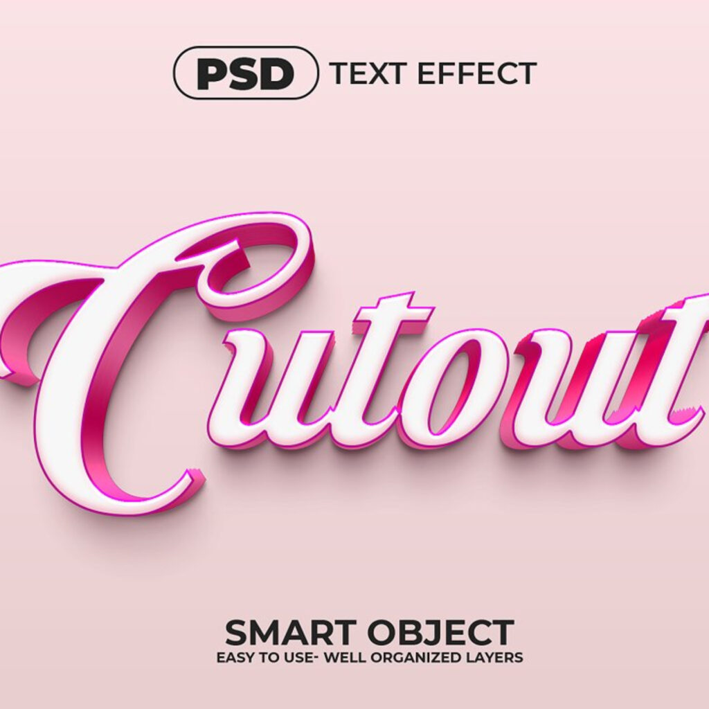 Cutout 3D Editable Text Effect Style – MasterBundles