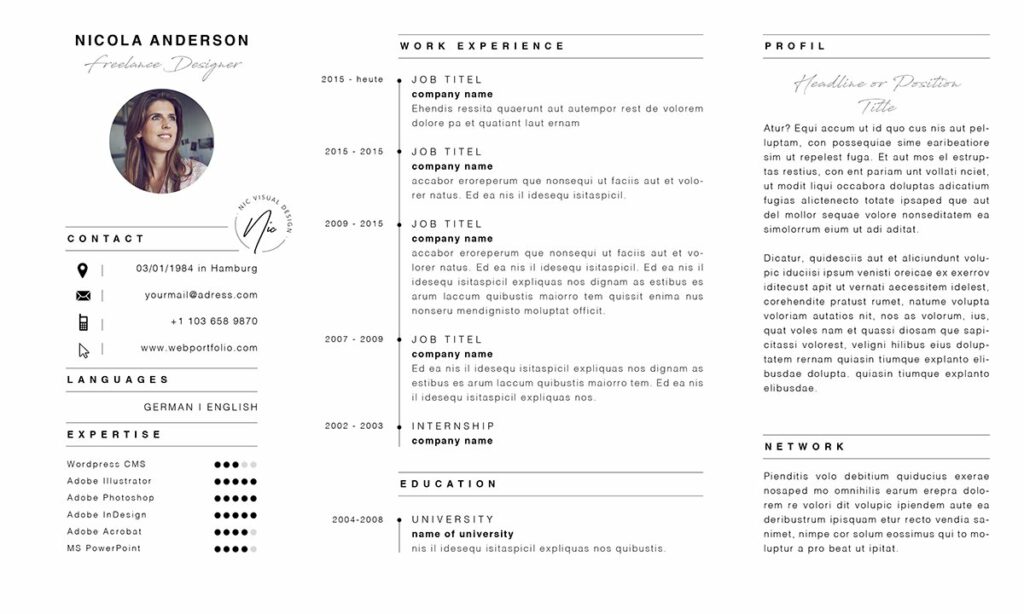 Portfolio Resume Template landscape – MasterBundles