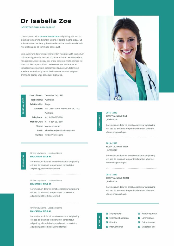 Doctor Resume CV Template 15 – MasterBundles