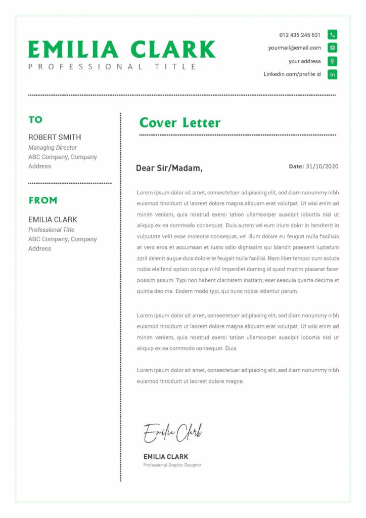 CV Resume Word Docx Template – MasterBundles