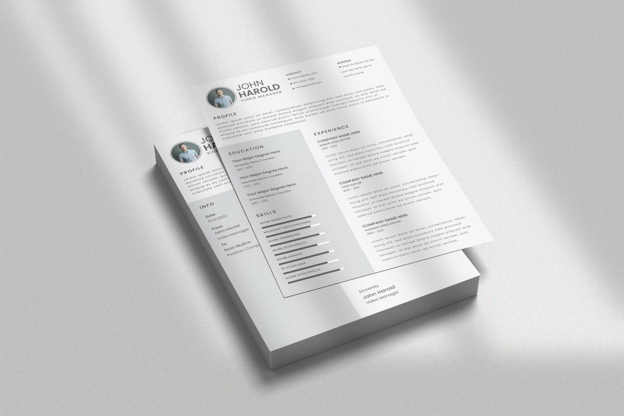 Modern CV Resume Template Design – MasterBundles