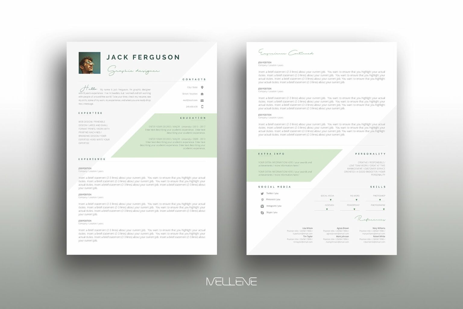 CV / Resume template for MS Word – MasterBundles