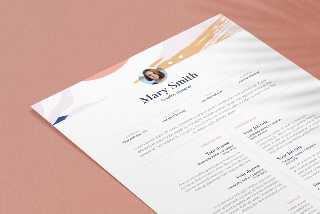 Mary | CV / resume template – MasterBundles