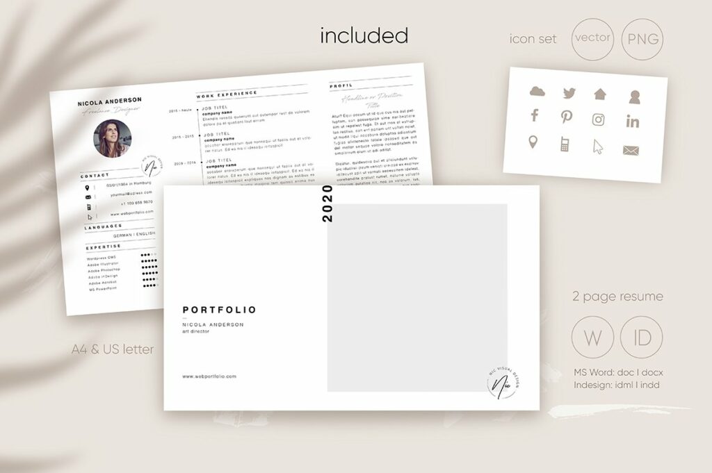 Portfolio Resume Template landscape – MasterBundles