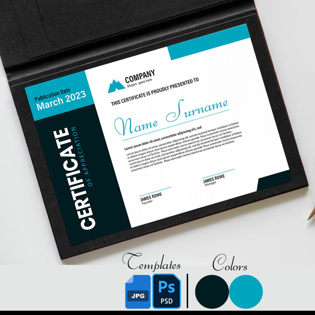 6 PSD certificate Template - Only $6 - MasterBundles