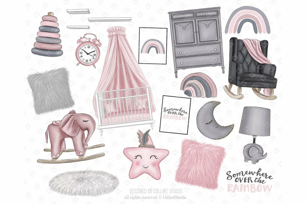 Baby Clip Art Set, New Baby – MasterBundles