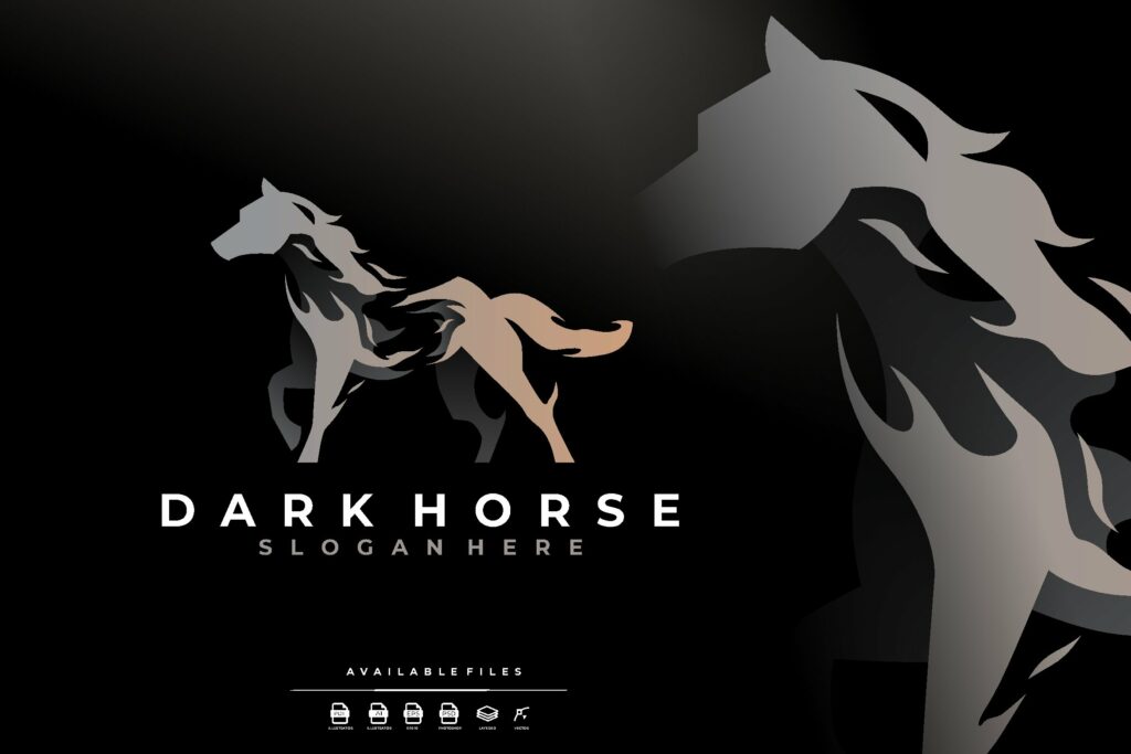 Unique Gradient Dark Horse Logo – MasterBundles