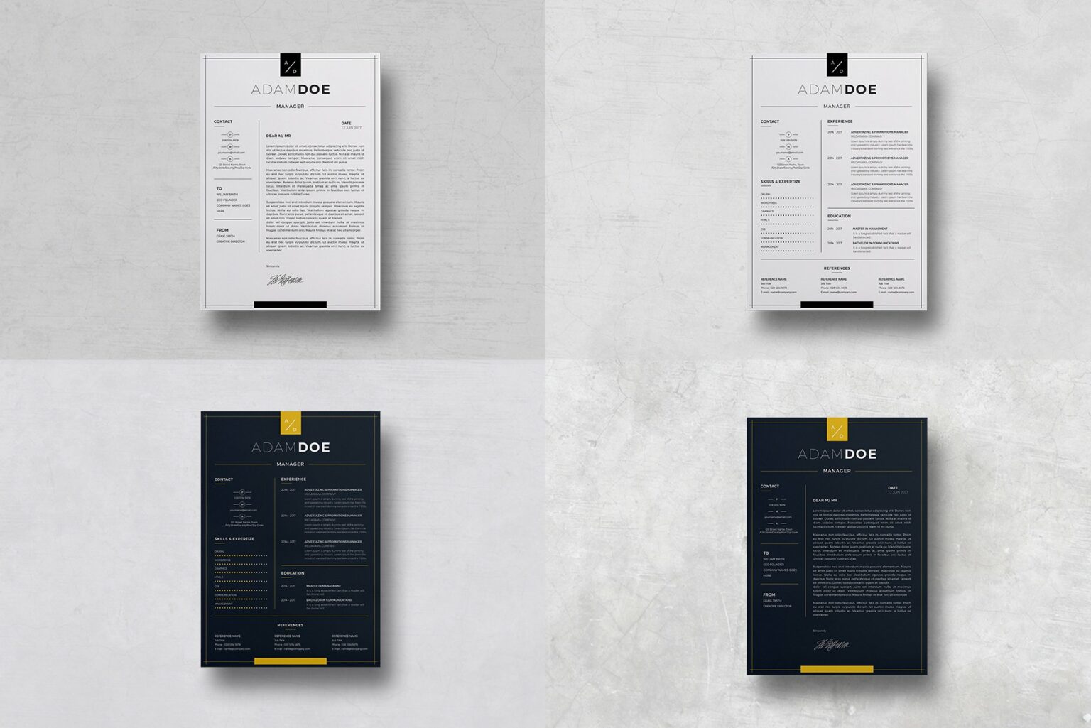 Resume Template & Business Card – MasterBundles