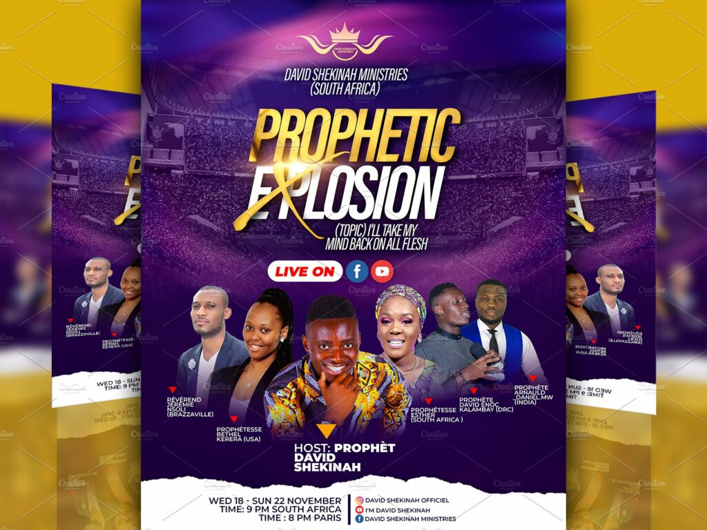 Prophetic service Church flyer psd – MasterBundles