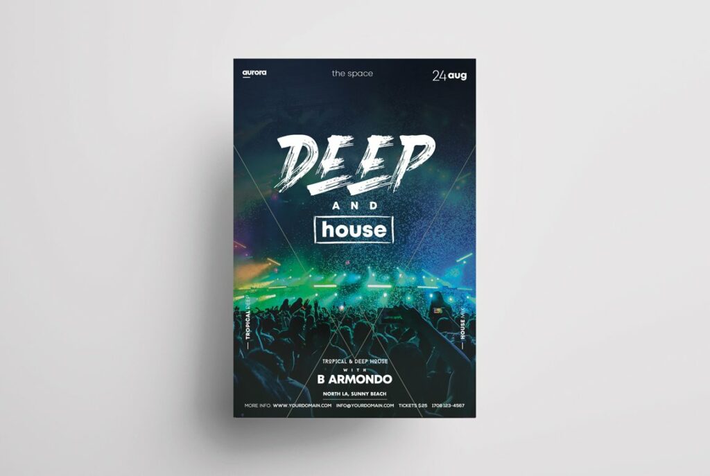 Deep & House Party Flyer (PSD) – MasterBundles