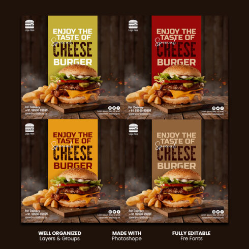 Food or Restaurant social media post PSD Templates - MasterBundles