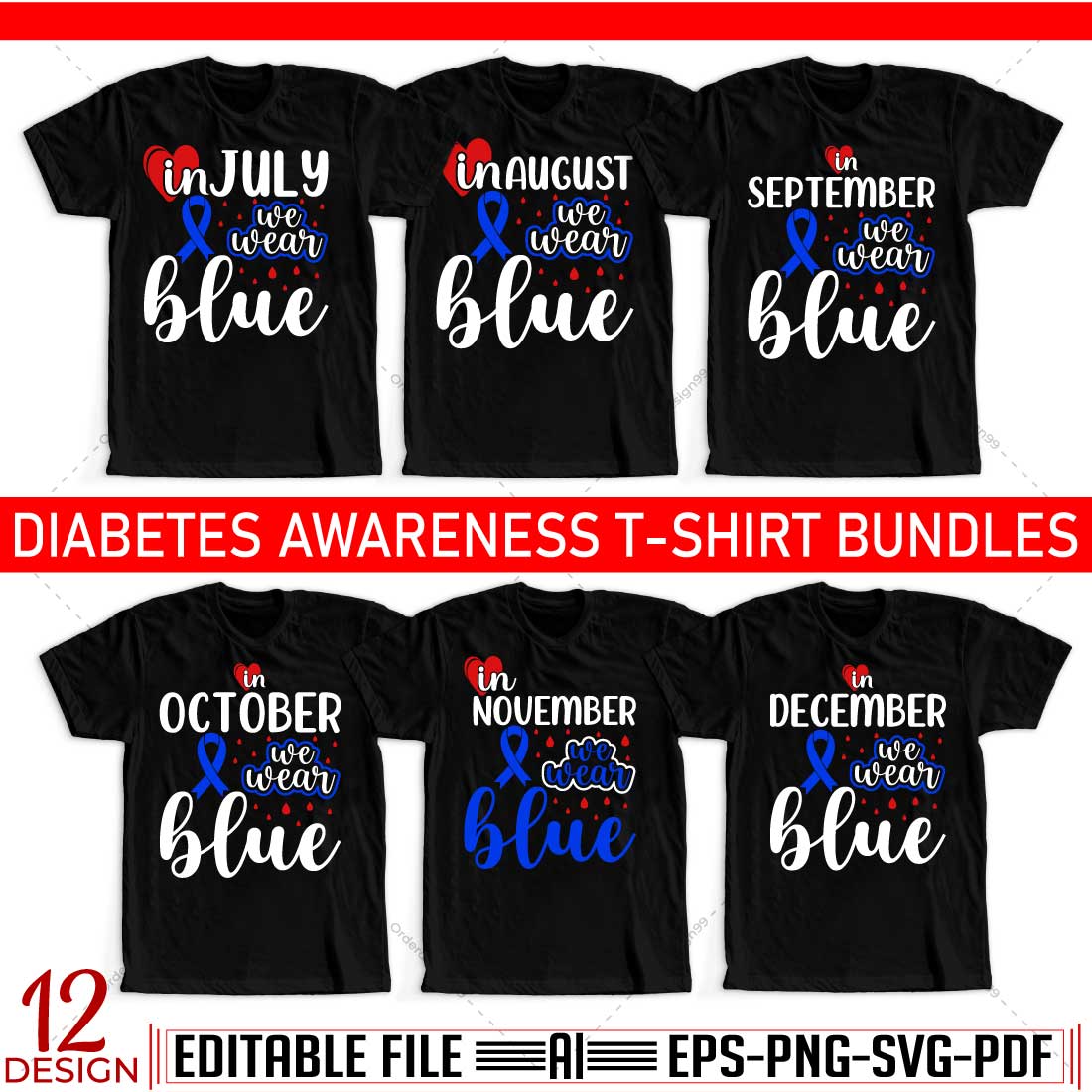 Diabetes Awareness T-shirt Bundles - MasterBundles