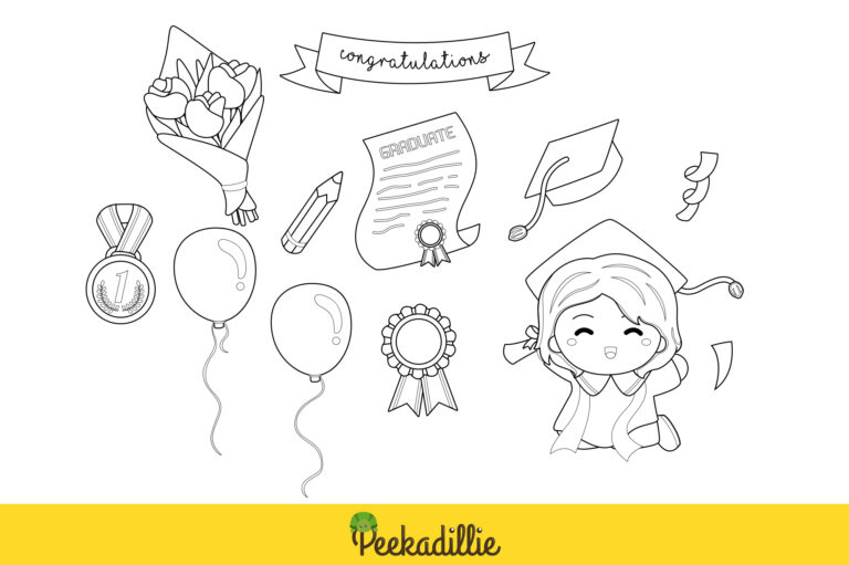 Kids Happy Graduation School Student Graduate Party Digital Stamp ...