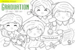Kids Happy Graduation School Student Graduate Party Digital Stamp ...