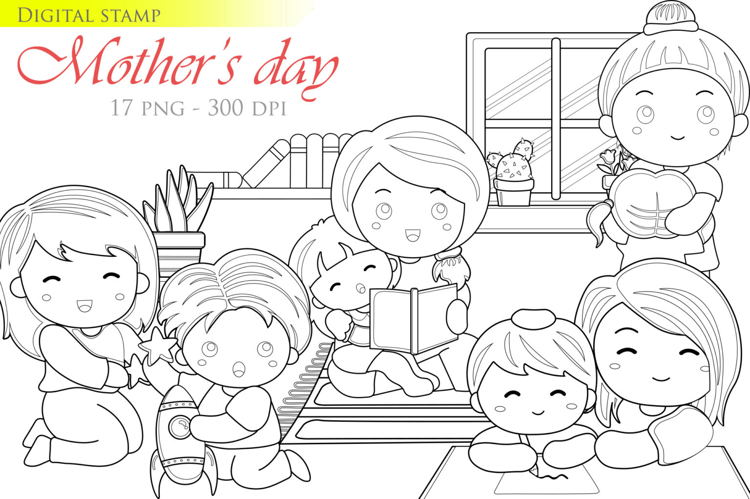Mother's Day Activity at Home With Kids Boy and Girl With Love Digital ...
