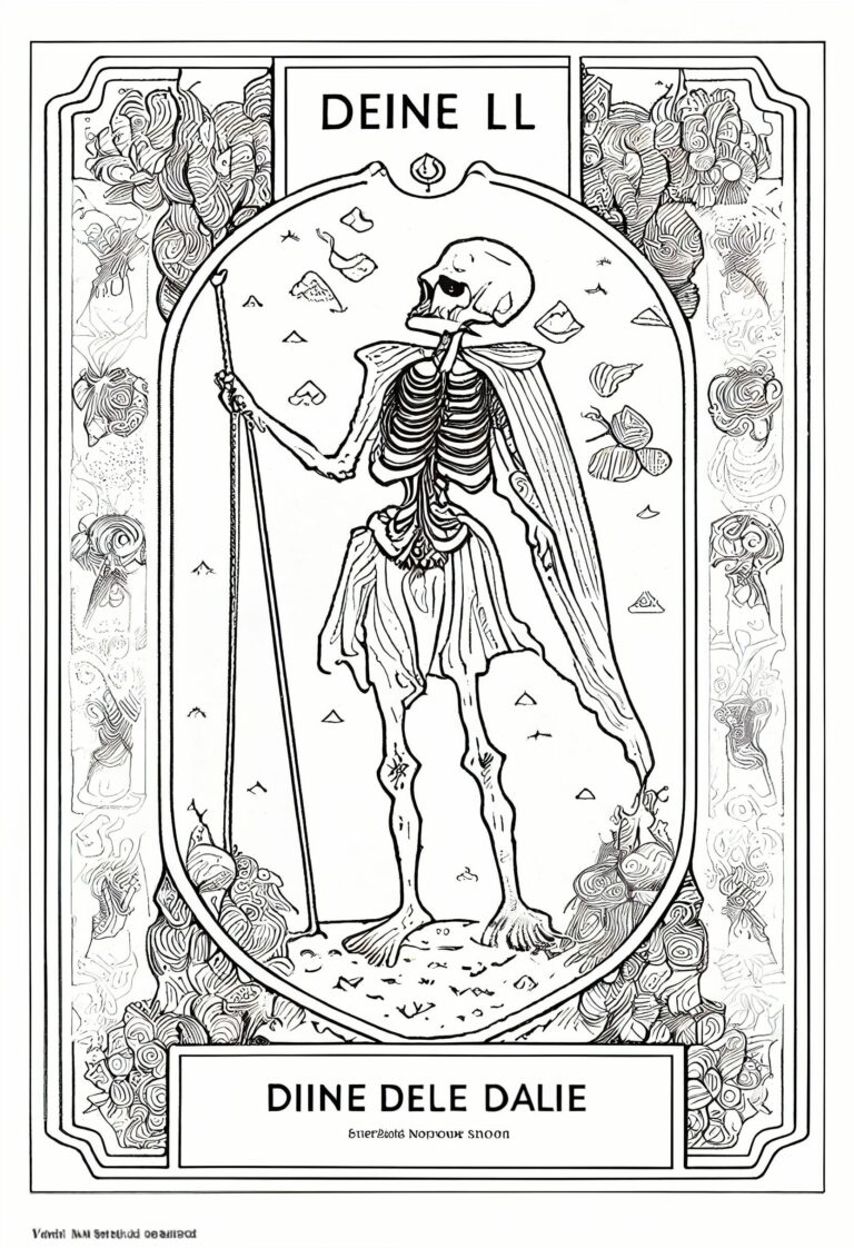 Line Art Tarot Card Designs Midjourney Prompt - MasterBundles